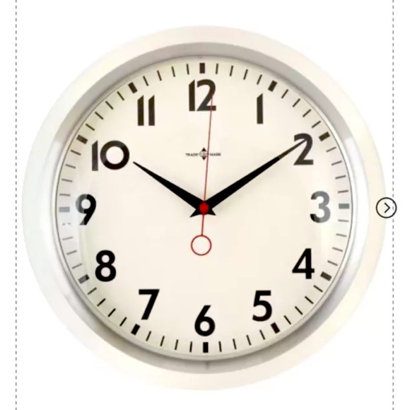 Threshold | Wall Decor | 4 Schoolhouse Wall Clock White With Silver ...